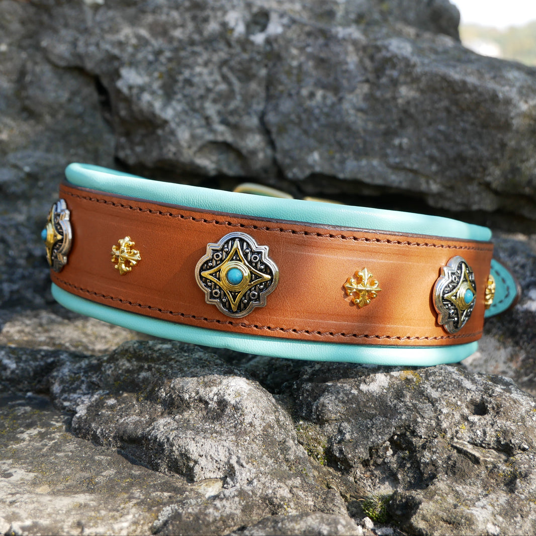 Handmade leather collars, braided leashes and soft padded dog halters ...